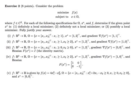 Solved Exercise 2 8 Points Consider The Problem Minimize