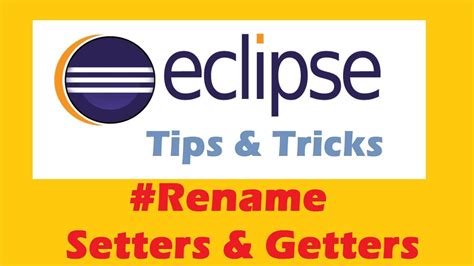 rename setters and getters alt shift r enter java inspires youtube