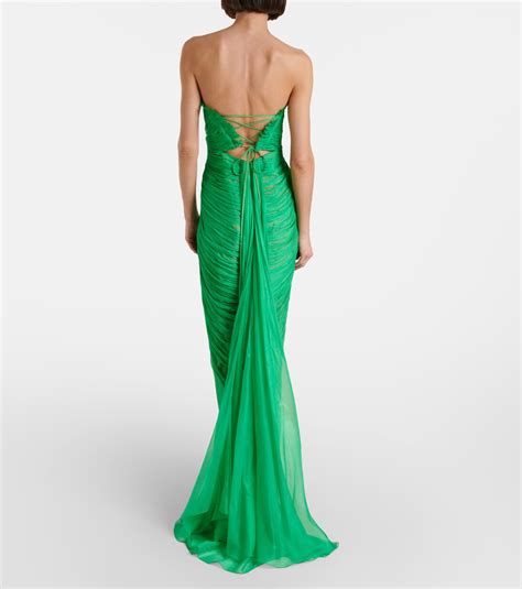 Cassiopea Silk Gown In Green Maria Lucia Hohan Mytheresa