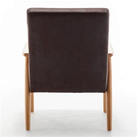 Dropship 2538 Wide Classic Mid Century Modern Arm Chair Dark Brown