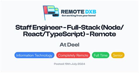 Staff Engineer Full Stack Nodereacttypescript Remote At Deel Remote Dxb
