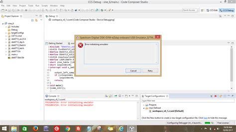 Ccstms320c6713b Error Initializing Emulator Code Composer Studio