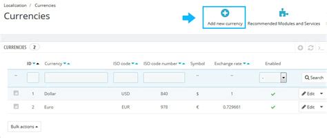 Prestashop 16x How To Manage Currencies And Set Up A Default One Zemez Support