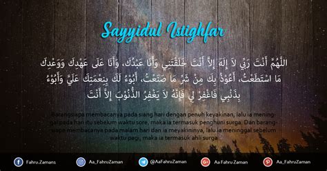Sayyidul Istighfar Penghulu Istighfar Id Dakwah