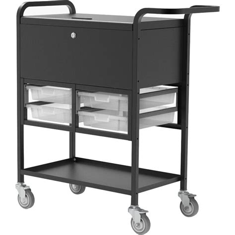 Luxor File Cart With Locking Cabinet And Storage Bins Ucws003