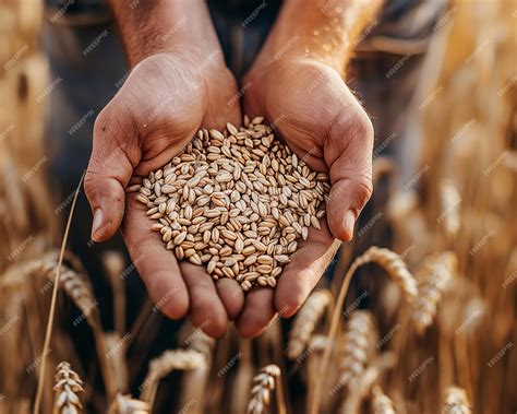 Premium Photo Persons Hand Holding A Bunch Of Wheat Grains With A