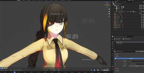 三渲二女角色模型m16a1by：pee Pee Blender布的