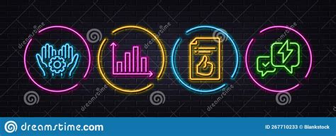 Employee Hand Diagram Graph And Approved Document Minimal Line Icons For Web Application