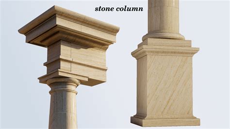 Tuscan Column With Pedestal And Entablature Tuscan Order 3d Model