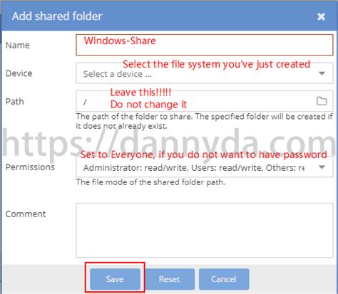 how to create smb cifs windows share in open media vault omv