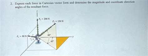 2 Express Each Force In Cartesian Vector Form And Determine The Magnitude And Coordinate