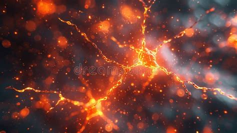 Neural Network Visualization Of Brain Cells And Synapses Connecting Human Body System Cells