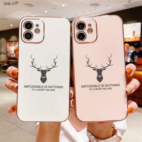 Xiaomi Mi T Pro For Luxury Plating Edge Soft Phone Case Elk Deer Pattern Casing Full Cover