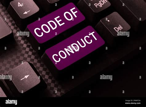 Conceptual Caption Code Of Conduct Word For Ethics Rules Moral Codes