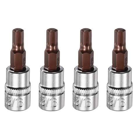 Uxcell 4pcs 3 16 Hex Bit Socket 1 4 Square Drive Sae Extension Impact Bit Power Nut Driver Set