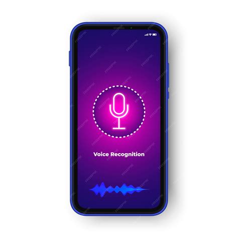 음성 인식 또는 음성 길잡이 Ui 디자인 컨셉 현실적인 전화 음성 아이콘 및 오디오 웨이브 음성 도우미 응용 프로그램 개념