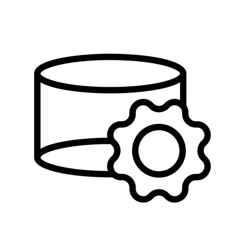 Vector Black Line Icon Database Settings Isolated On White Background Vector Art At