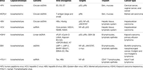 Oncogenic Viruses Viral Features Oncogenes And Associated Cancers Download Scientific Diagram