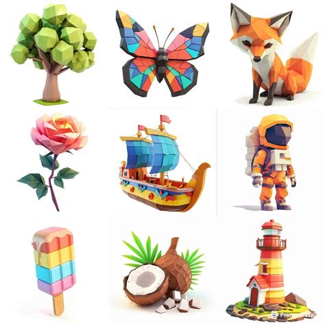 Vibrant Simple 3d Objects Midjourney Prompt Promptbase