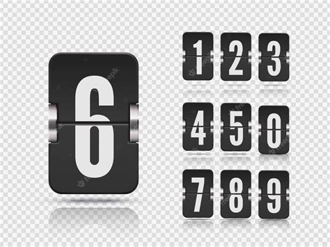 Premium Vector Numeric Flip Scoreboard Set With Reflections Floating