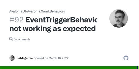 EventTriggerBehavior Not Working As Expected Issue 92 AvaloniaUI