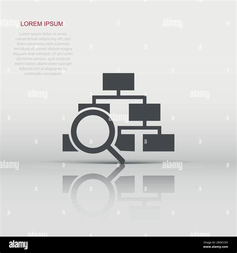 Hierarchy Diagram Icon In Flat Style Structure Search Vector