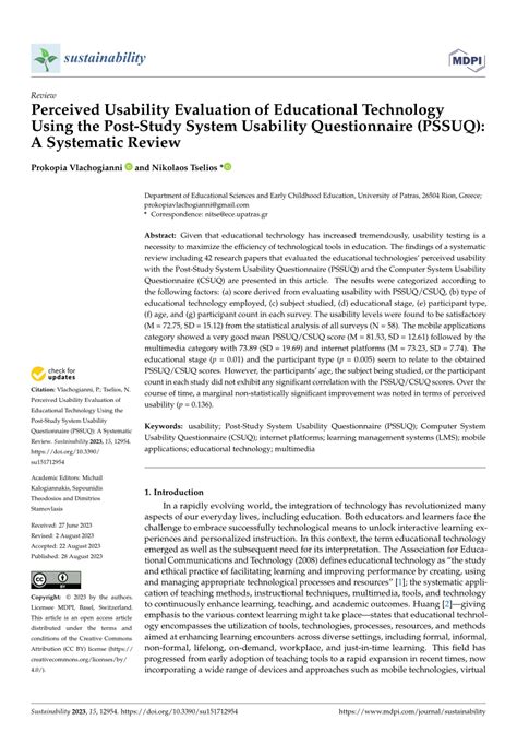 Pdf Perceived Usability Evaluation Of Educational Technology Using