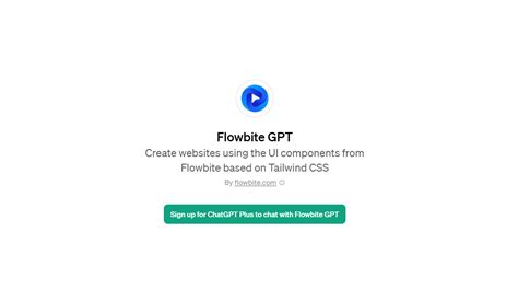 Flowbite Gpt Generate Websites Via Flowbites Ui Components B12