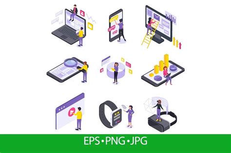 Isometric User Interface And People Graphic By Frogellastock