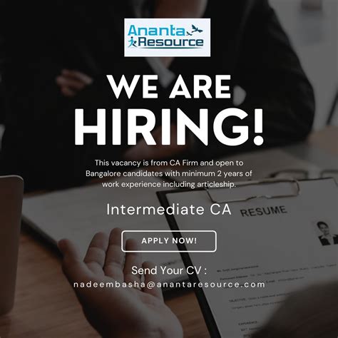 Nadeem Basha Pathan On Linkedin Hiring Bangalore Semiqualified Ca Rush Resume Cainter