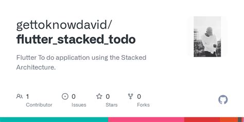 GitHub Gettoknowdavid Flutter Stacked Todo Flutter To Do Application Using The Stacked