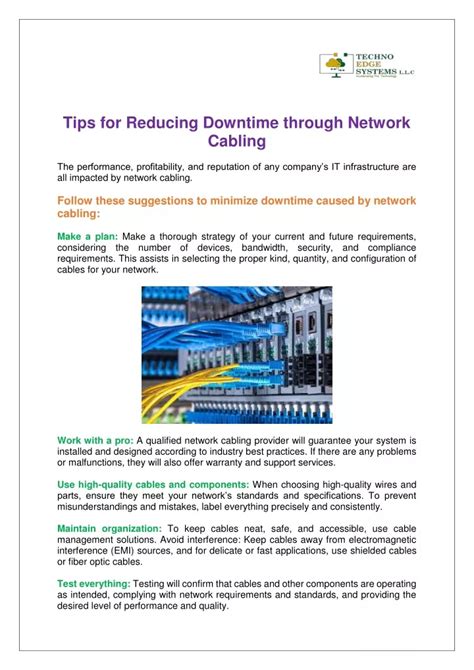 Ppt Tips For Reducing Downtime Through Network Cabling 1 Powerpoint Presentation Id 12313651