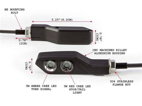 LED Tail Light Indicator CNC Billet Aluminium Black Kopen Bij CafeRacerWebshop Com