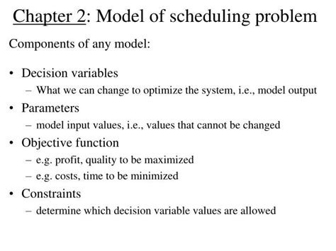 Ppt Chapter 2 Model Of Scheduling Problem Powerpoint Presentation Free Download Id1224028
