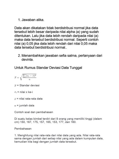 Rumus Standar Deviasi Data Tunggal Pdf
