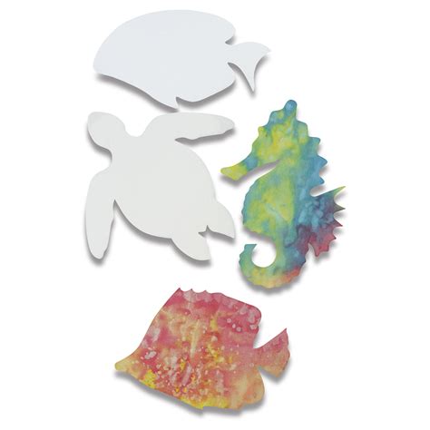Roylco Color Diffusing Paper Pack Sealife Shapes Pkg Of 48 Blick