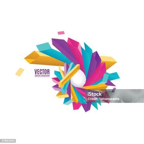 둥근 3 차원 형태로 여러 기하학적 인 사각형의 벡터 일러스트 레이 션 3차원 형태에 대한 스톡 벡터 아트 및 기타 이미지