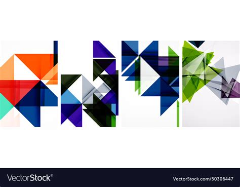 Triangle Poster Geometric Background Set Vector Image