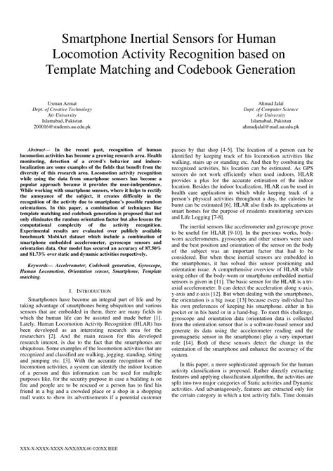 Pdf Xxx X Xxxx Xxxx Xxxxx00 ©20xx Ieee Smartphone Inertial Sensors For Human Locomotion