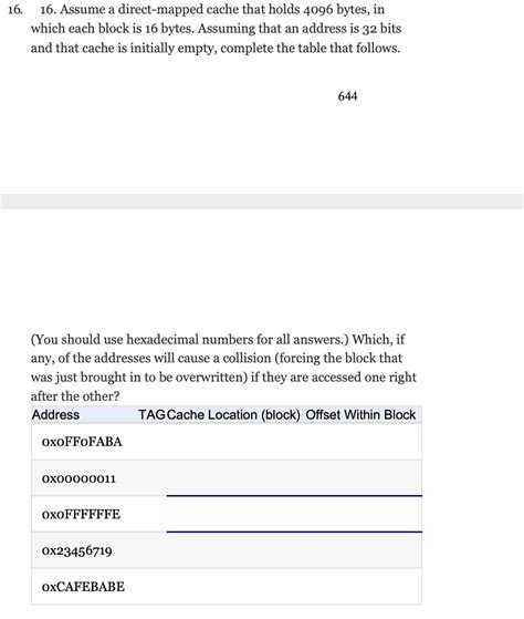 Solved Assume A Direct Mapped Cache That Holds Chegg