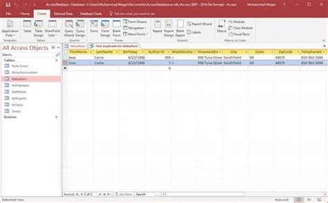 Ms Access查找重复项w3cschool