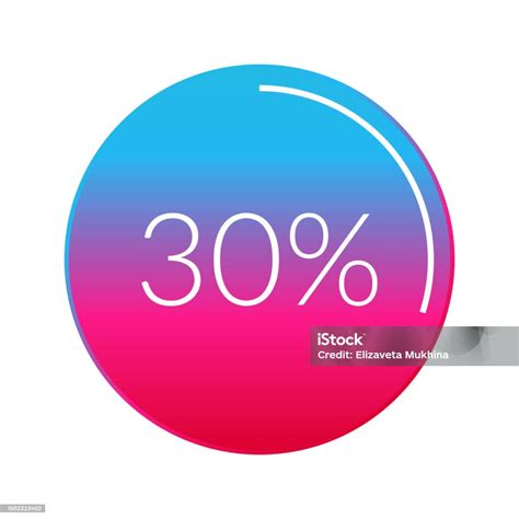 30 원형 차트 격리된 기호 벡터 그라데이션 요소입니다 백분율 인포그래픽 기호입니다 일러스트 비즈니스 아이콘 금융 진행 보고서 웹 디자인 다운로드 0명에 대한 스톡 벡터
