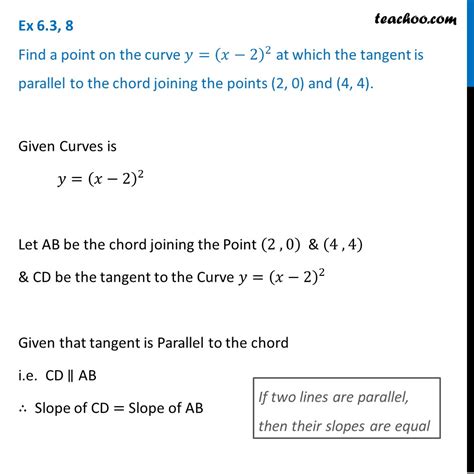 Question Find A Point On Y X Tangent Is Parallel