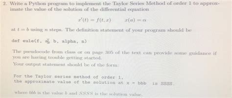 Solved 2 Write A Python Program To Implement The Taylor