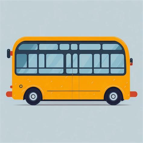 Автобус в стиле мультфильма Векторная иллюстрация Премиум Фото