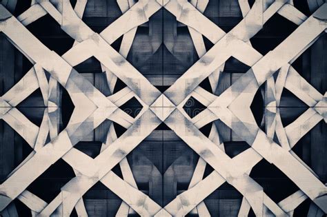 A Symmetrical Abstract Geometric Pattern With Interlocking Shapes Deep Shadows And A Sense Of
