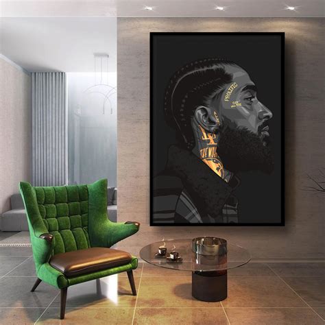 Nipsey Hussle Canvas Nipsey Hussle Home Decor 3d Canvas Minimalist