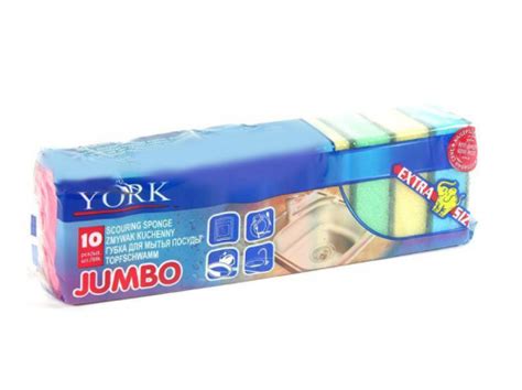 Губка для посуды 10шт Джамбо York