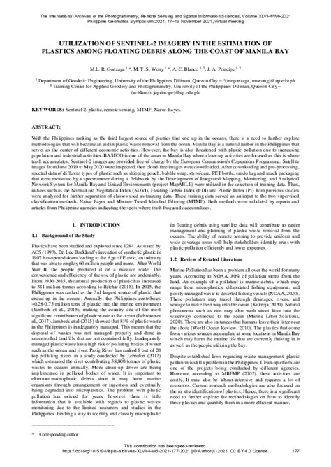 Pdf Utilization Of Sentinel 2 Imagery In The Estimation Of Plastics Among Floating Debris