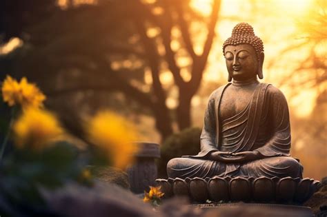 Premium Ai Image Bronze Statue Siddhartha Gautama Generative Ai